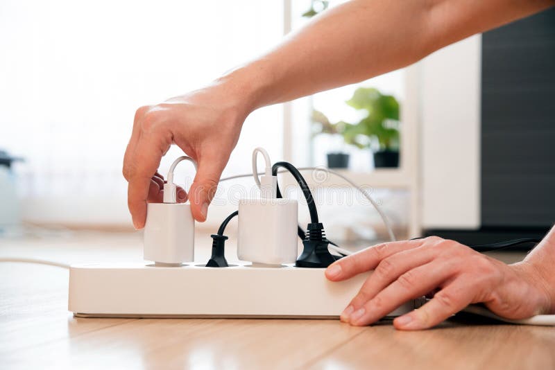 Electrical Plug in Outlet Socket at Home Stock Image - Image of adapter ...