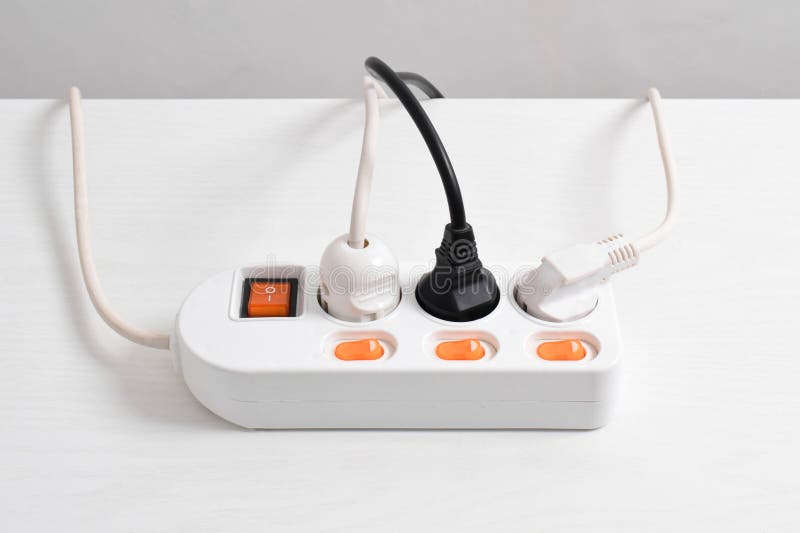 Electrical Plug in Outlet Socket at Home Isolated on White Background ...