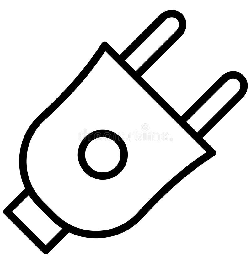 Electrical Plug, Plug Isolated Vector Icon that Can Be Easily Edited in ...