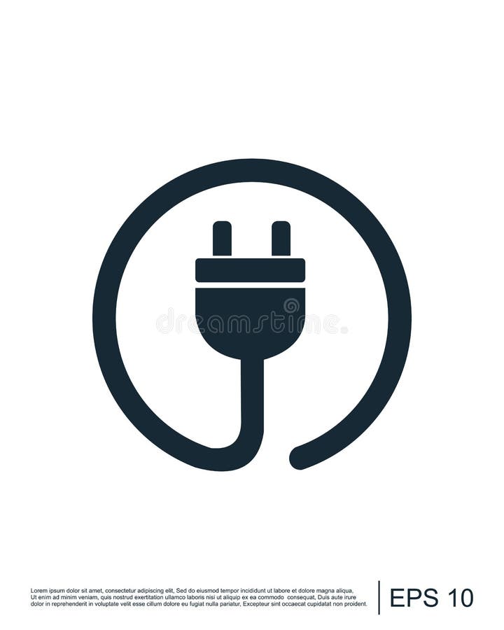 Electrical Plug Power Cord Icon Vector Logo Template Stock Vector ...
