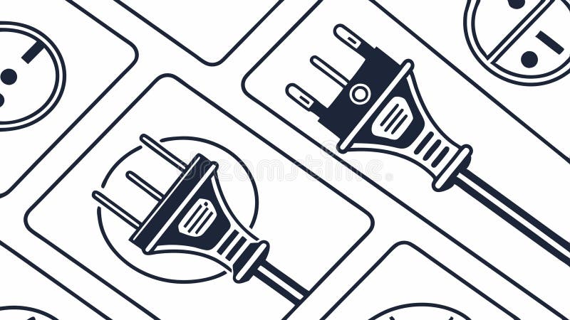 Electrical Plug with Ribbon, Power and Energy Supply Vector Design ...