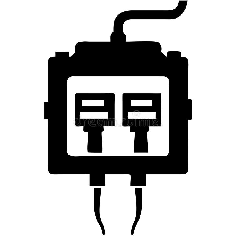 Electrical Plug and Socket Silhouette Vector for Industrial Design ...