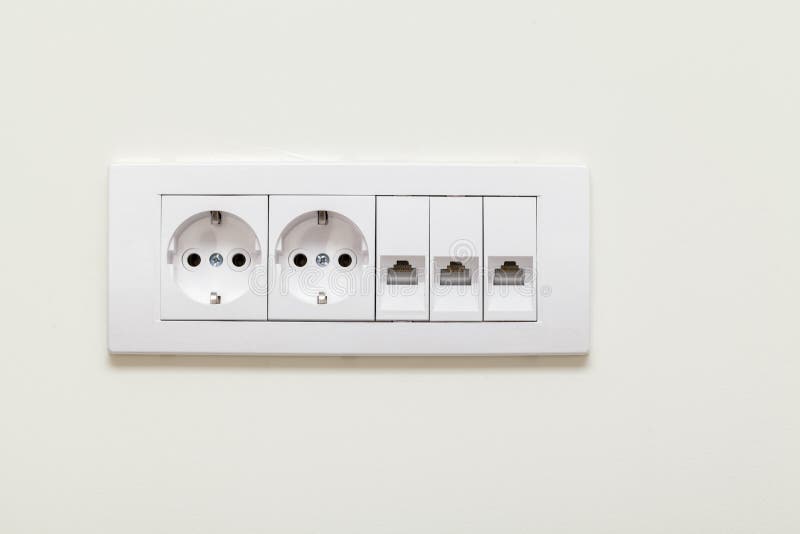 Electrical Plug and Socket for Telephone Lines Stock Image - Image of ...