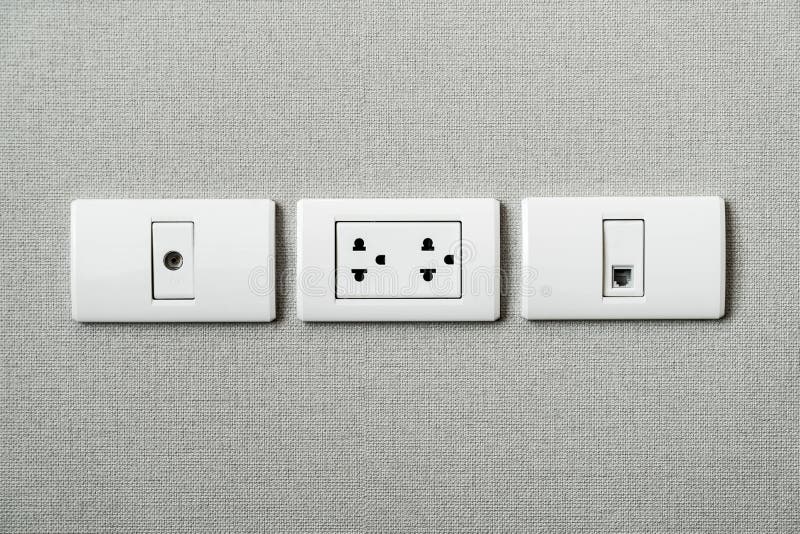 Electrical Plug Socket on Wall Stock Image - Image of double, white ...