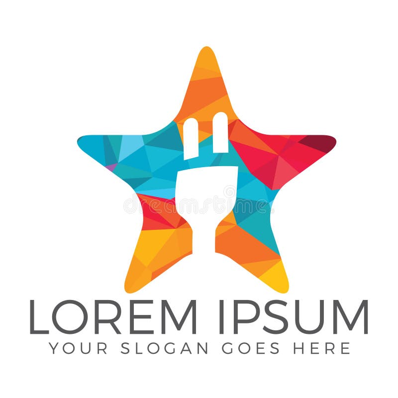 Electrical Plug Star Shape Vector Logo Design. Stock Vector ...