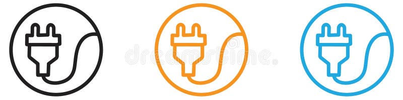 Electrical Plug Vector Logo Set Collection for Web App Ui Stock Vector ...