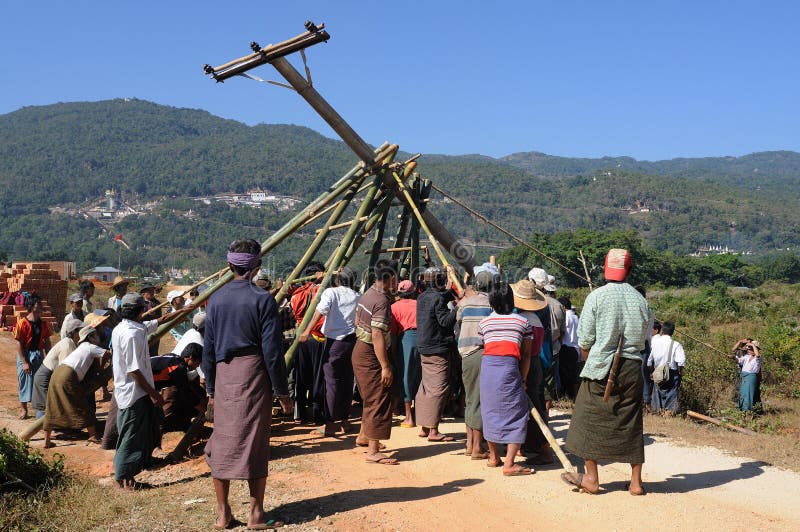 Electrical Pole Buck Arm Type Stock Image - Image of suspension, post ...