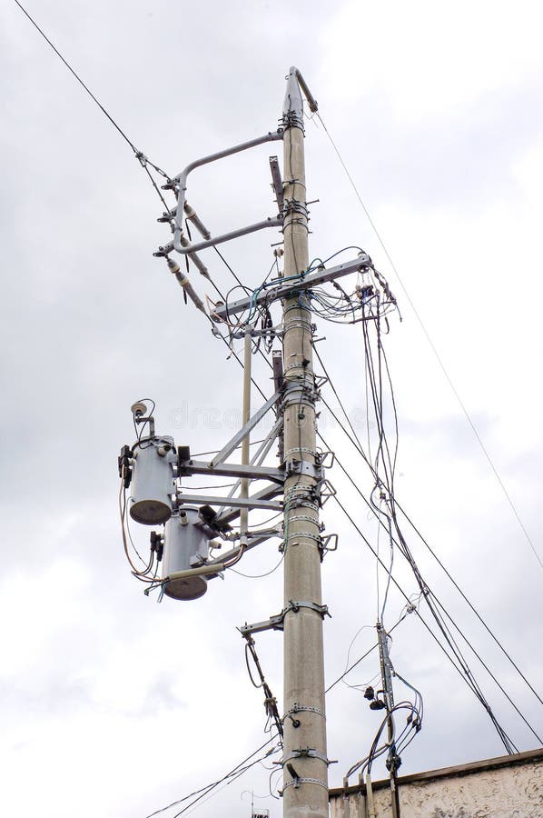 Electrical Pole with Sky Background Stock Image - Image of cloud ...