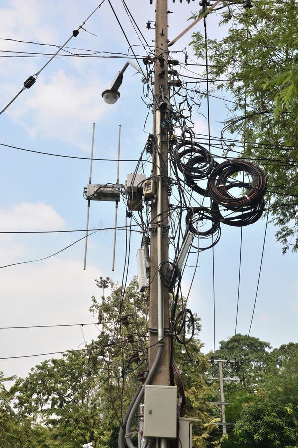 Electrical pole on sky stock photo. Image of lines, beam - 96805686