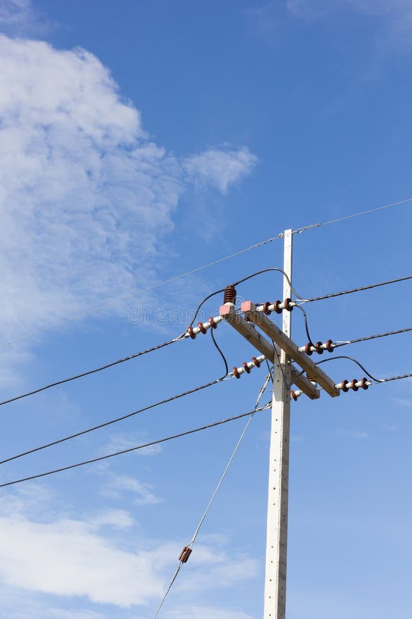Electrical Poles of High Voltage Stock Image - Image of poles, cable ...