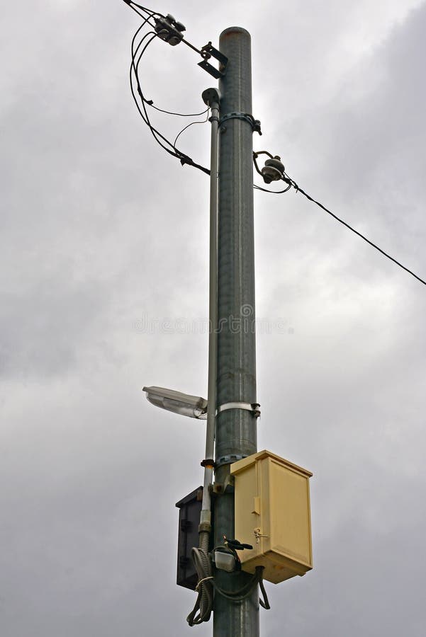 Electrical Post with Lamp Post in Kyoto, Japan Stock Image - Image of ...