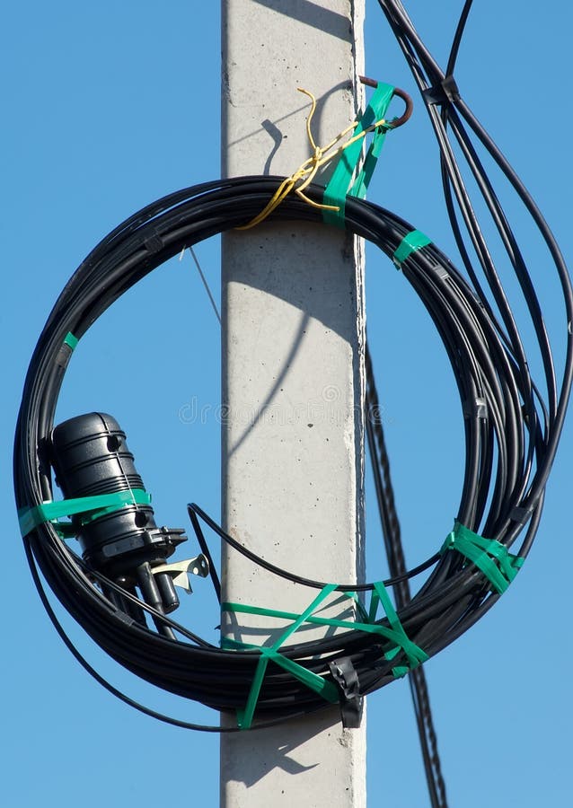 Electrical post with wires stock image. Image of wire - 39414621