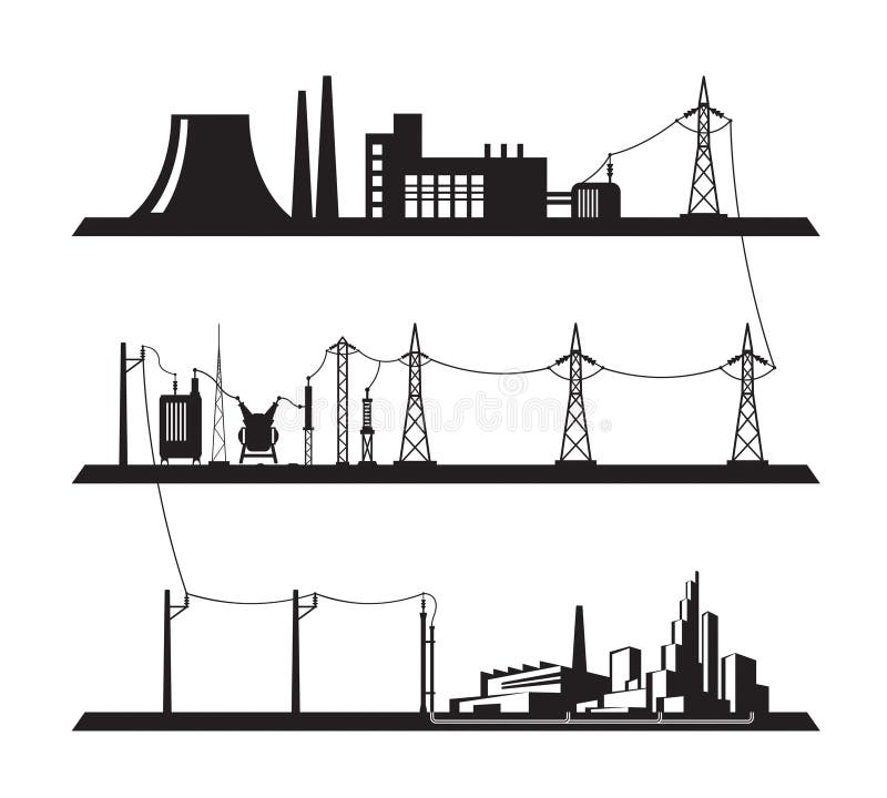 Electrical Transmission Tower Types Stock Vector - Illustration of ...