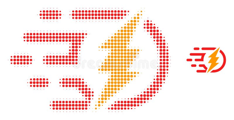 Electrical Power Halftone Dot Icon Stock Vector - Illustration of ...
