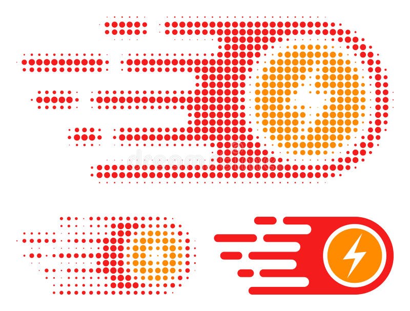 Electrical Power Halftone Dotted Icon Stock Illustration - Illustration ...