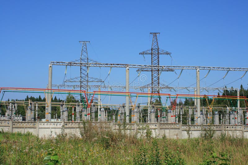 Electrical Power High Voltage Substation Stock Photo - Image of energy ...
