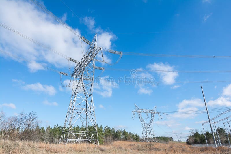 Electrical Power Infrastructure. Stock Photo - Image of cable ...