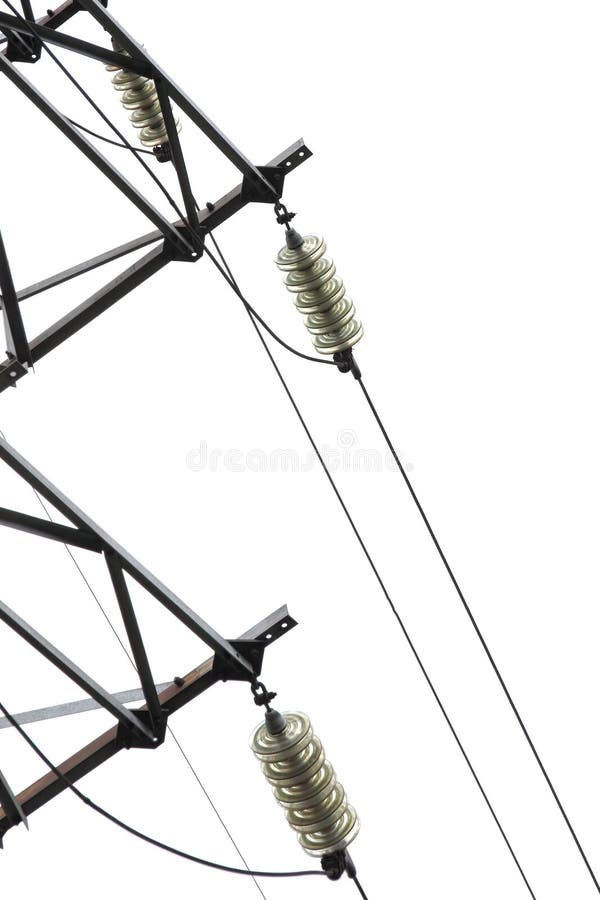 Electrical Power Insulators on White Background. Stock Photo - Image of ...
