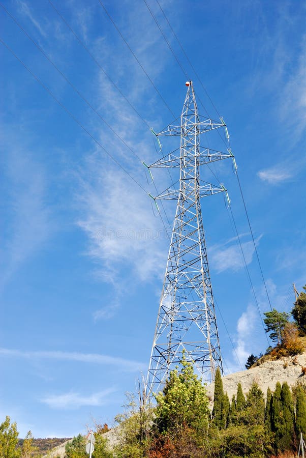 Electrical Power Line Tower Stock Photo - Image of electrical, wire ...
