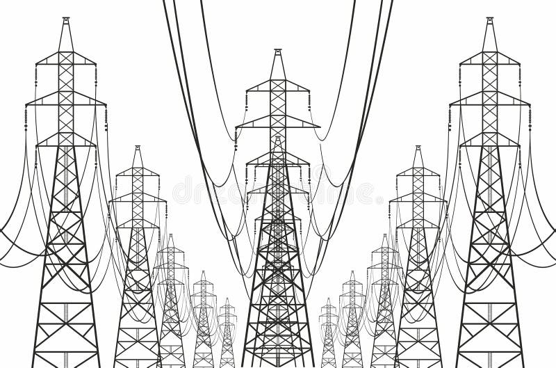 Electrical power lines stock vector. Illustration of power - 115644506