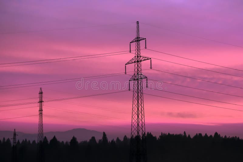 Electrical Power Lines. Electrical Power and Energy Stock Photo - Image ...