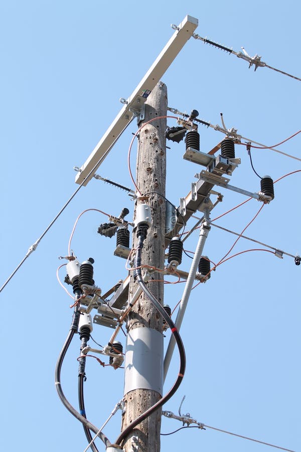 Electrical Power Lines Pole Stock Photo - Image of electricity, ceramic ...