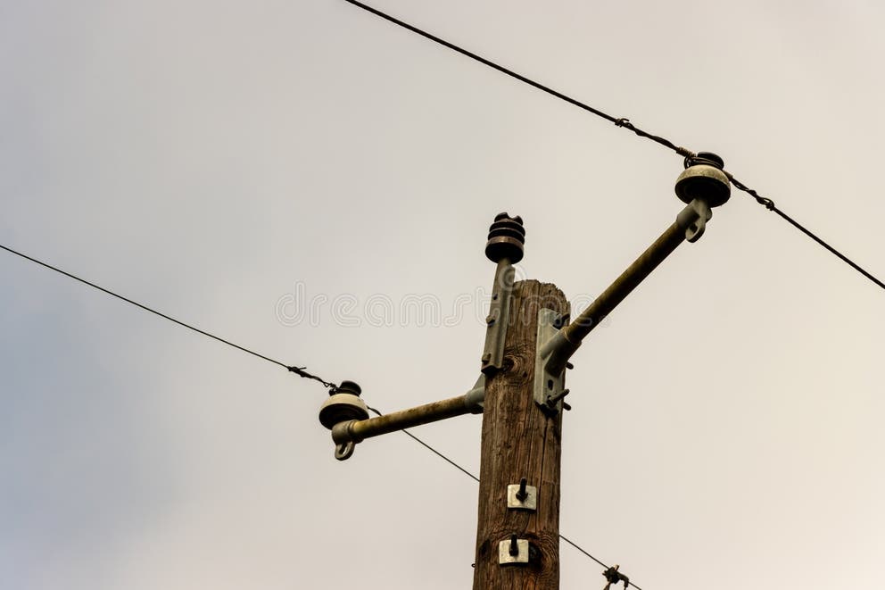 Electrical Power Lines on Power Pole Stock Photo - Image of tree, pole ...