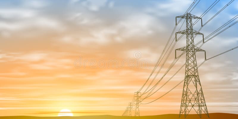 Electrical Power Lines stock vector. Illustration of powerline - 50926173