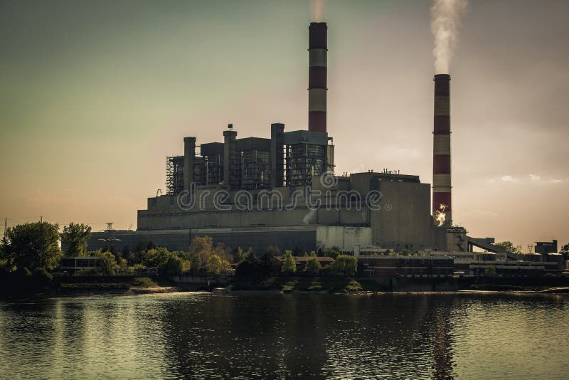 Electrical Power Plant in Color Stock Image - Image of industry ...