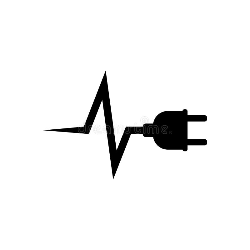 Electrical Power Plug with Current and Voltage Symbol. Stock Vector ...