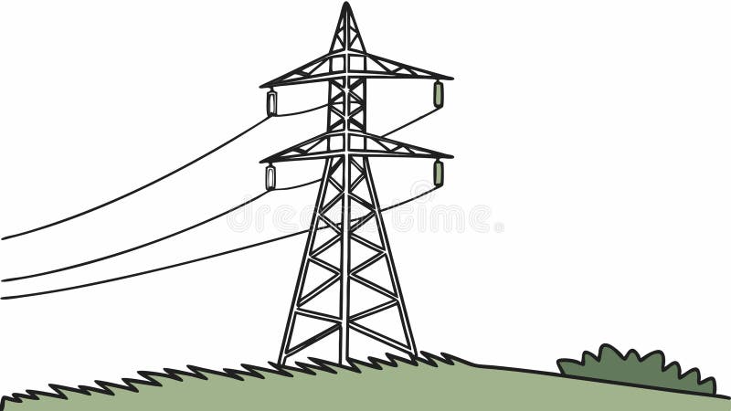 Electrical Power Pylon Illustration, Vector Design Generative AI Stock ...