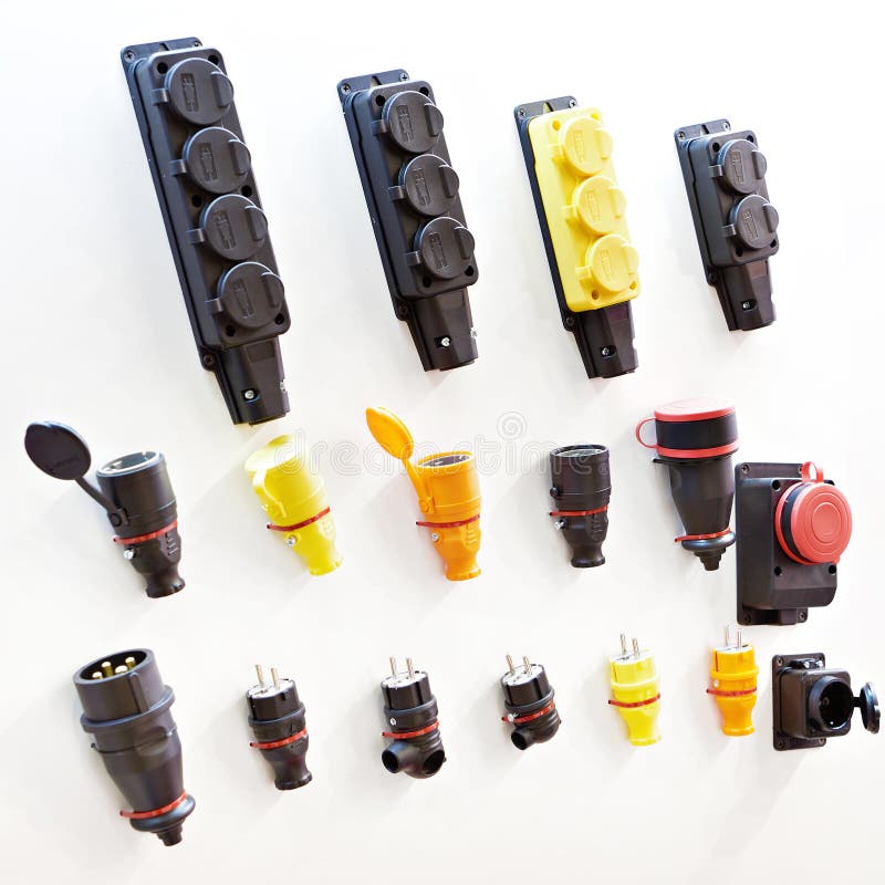Rubber Electrical Connectors and Socket Outlets Stock Photo - Image of ...