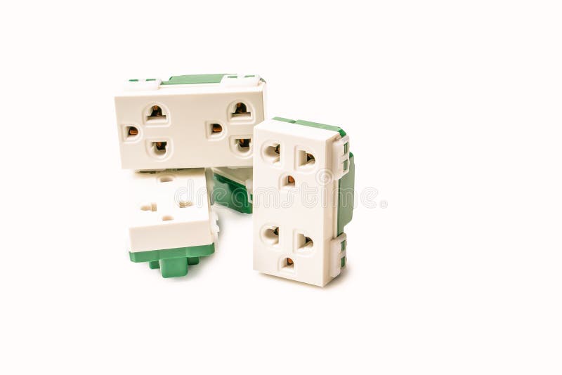 Electrical Power Socket on White Background , Stock Image - Image of ...