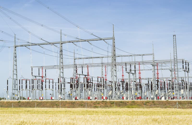Electrical Transformation Station Stock Image - Image of tension ...