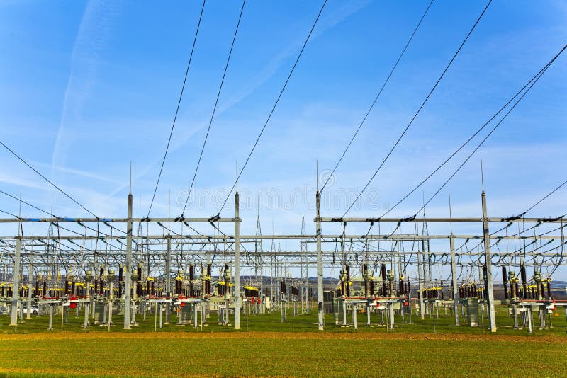 Electrical Power Station with Sky Stock Image - Image of transportation ...