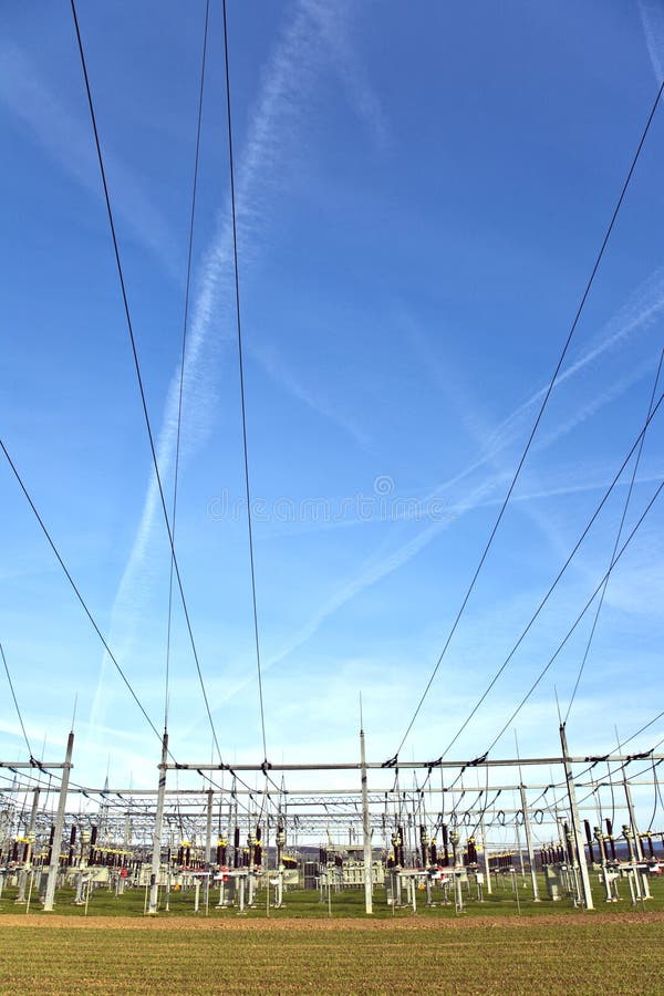 Electrical Power Station with Sky Stock Photo - Image of farmland ...