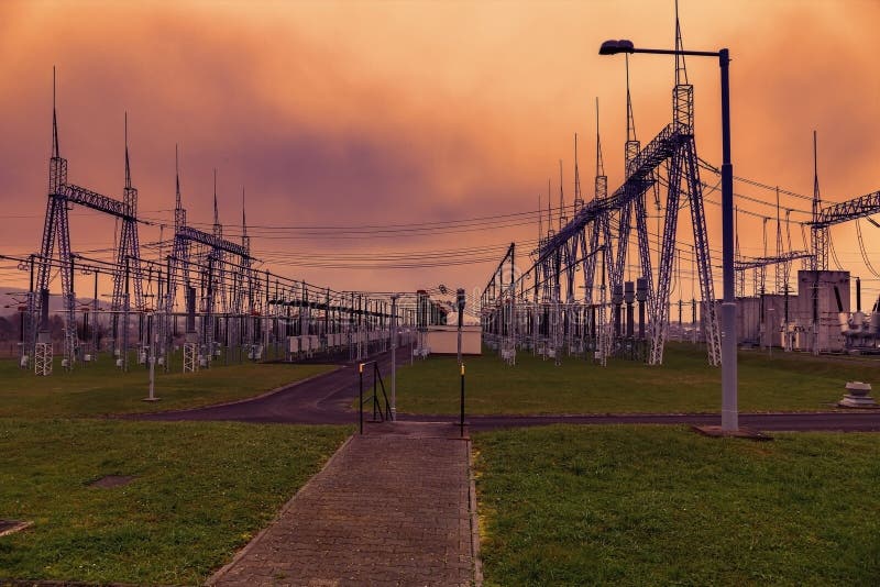 Electrical power station. stock image. Image of electricity - 160448969