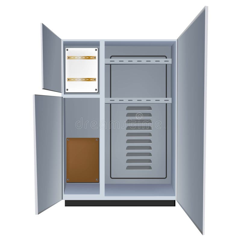 Electrical Power Switch Panel with Open Door. Isolated Vector ...