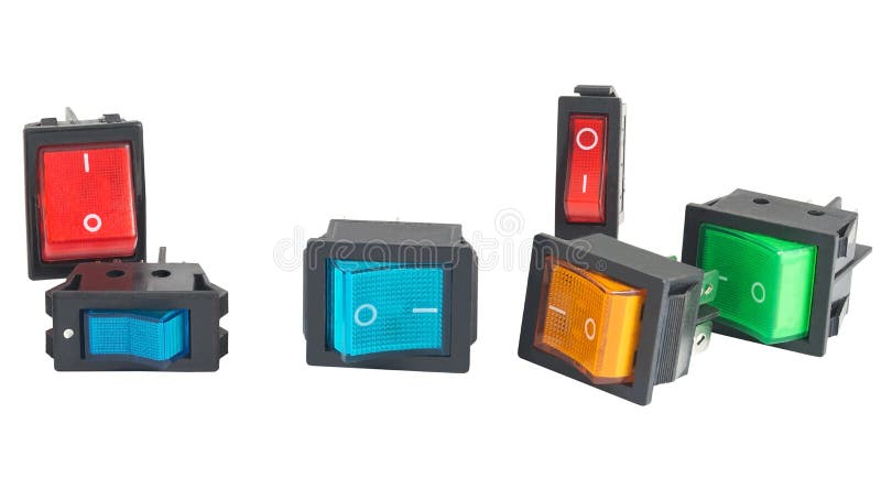 Electrical Power Switches Electronic Components Stock Photo - Image of ...