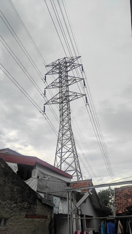 Electrical / Power Tower at Urban Residence Stock Image - Image of ...