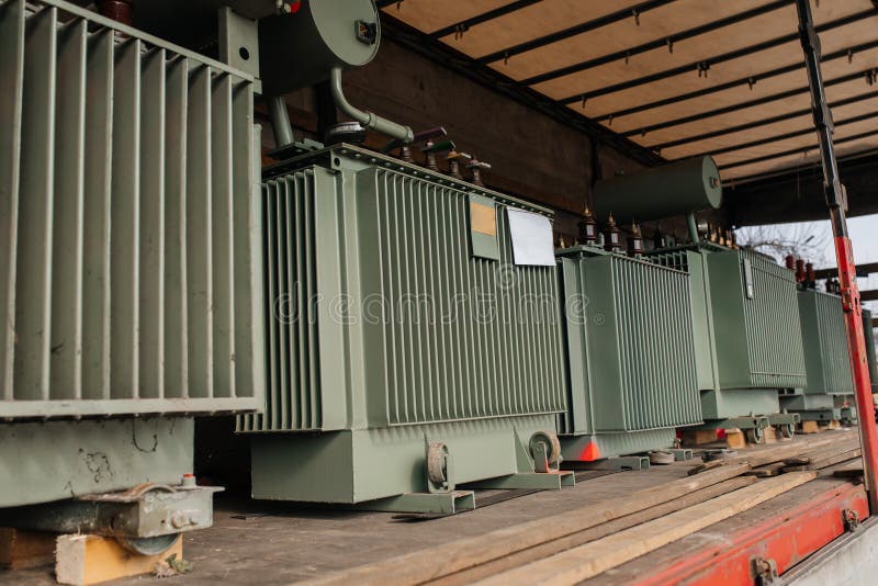 Electrical Power Transformer in High Voltage Substation. Mobile ...