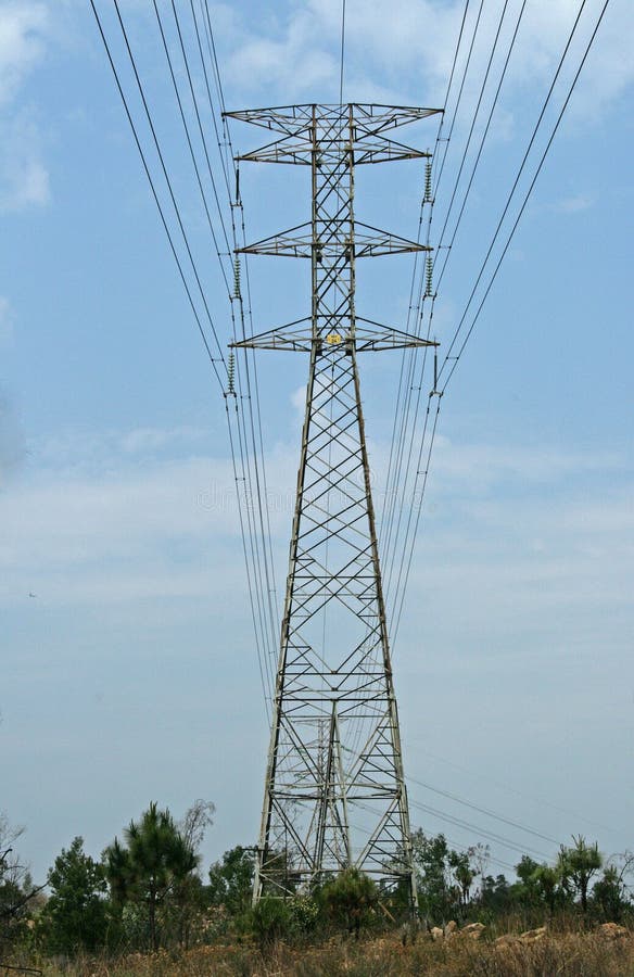 Electrical Pylon in Natural Setting Stock Photo - Image of contrasting ...