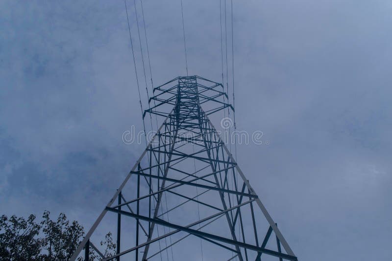 Electrical Pylon Tower and Cables Stock Image - Image of grid, danger ...