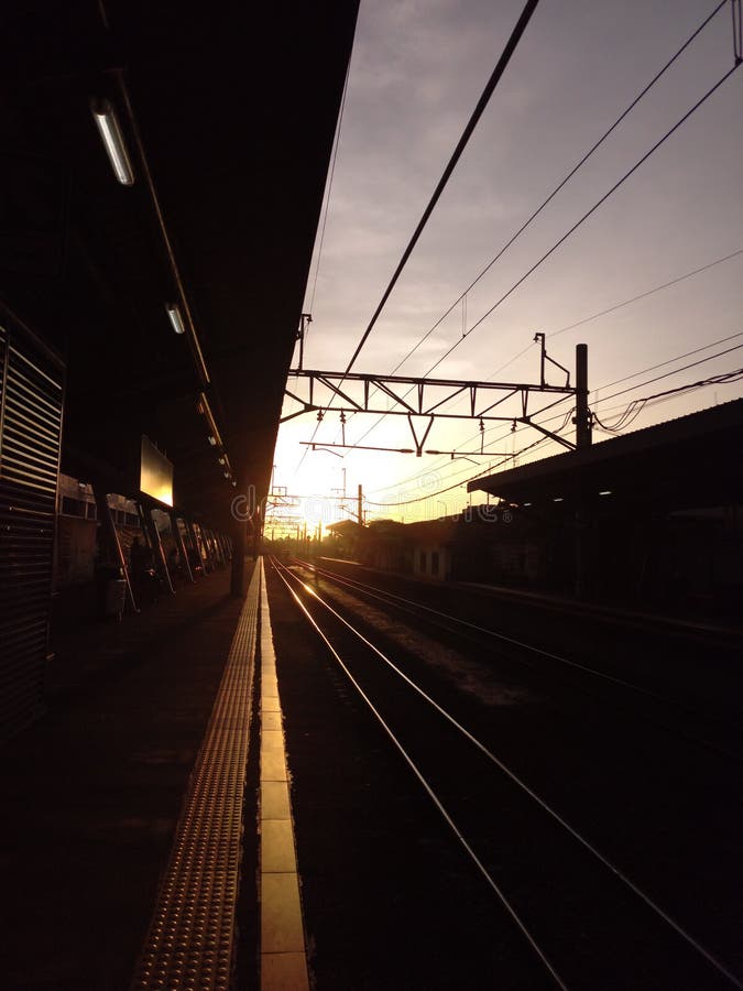 A View of Railway Station in the Morning Stock Image - Image of ...