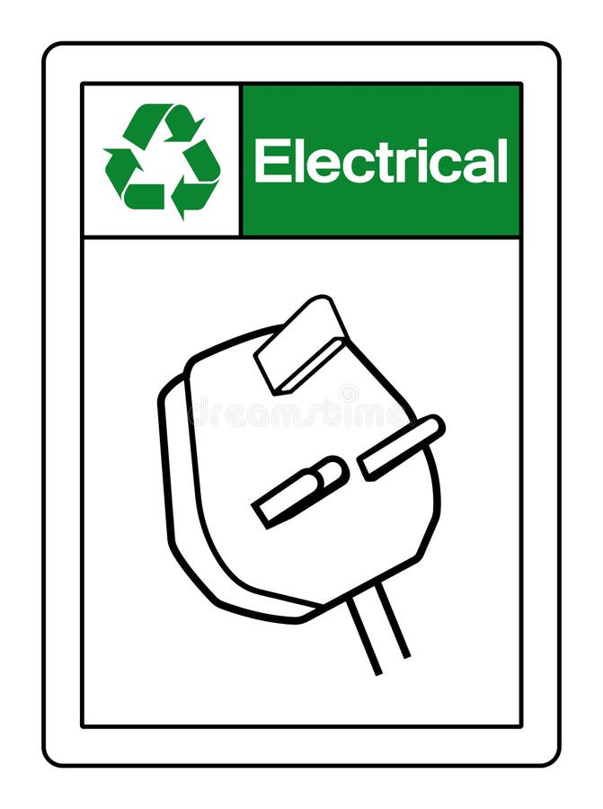Electrical Recycle Symbol Sign, Vector Illustration, Isolate on White ...
