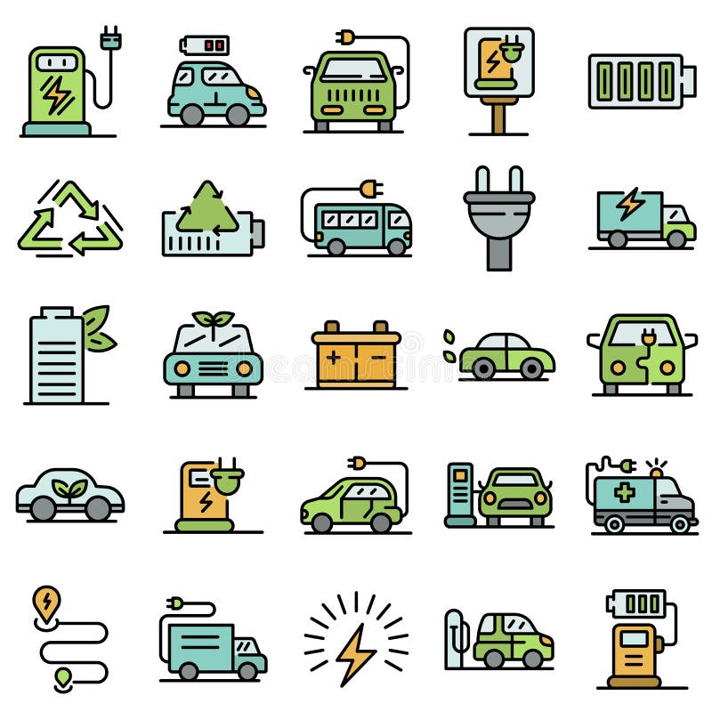 Electrical Refueling Station Icon Color Outline Vector Stock Vector ...