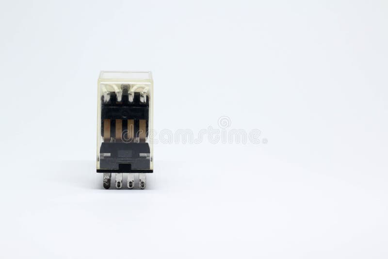 Electrical Relay on White Background. Stock Photo - Image of bobbin ...