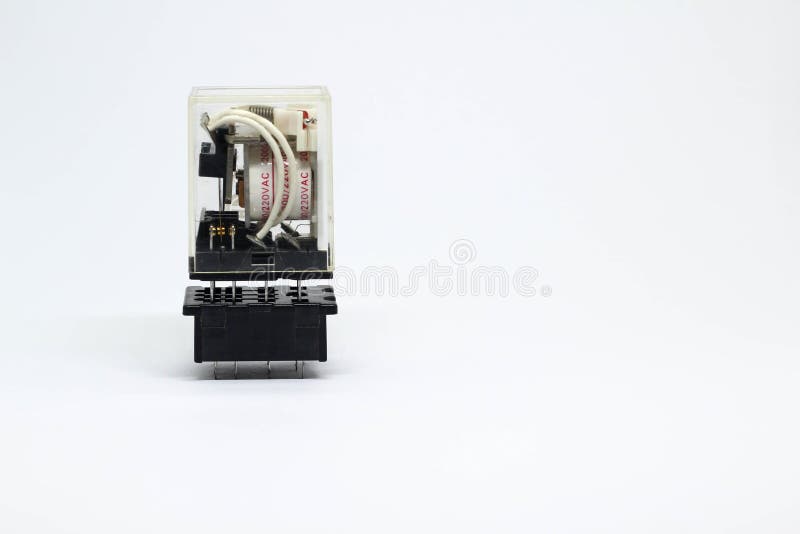 Electrical Relay on White Background. Stock Photo - Image of bobbin ...