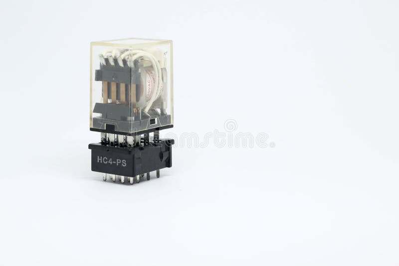 Electrical Relay on White Background. Stock Image - Image of technology ...