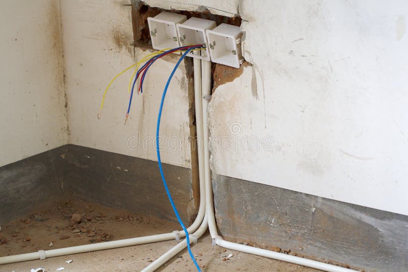 Electrical renovation work stock image. Image of electricelectrical ...
